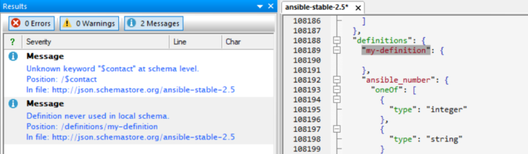 JSON editor and validator for large schemas